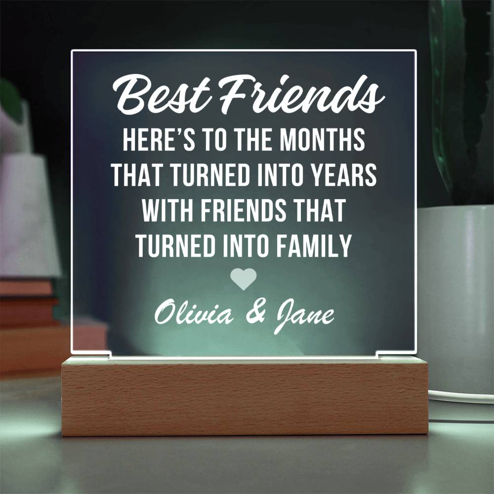 Personalized Friends To Family Plaque – Best Friend Gear